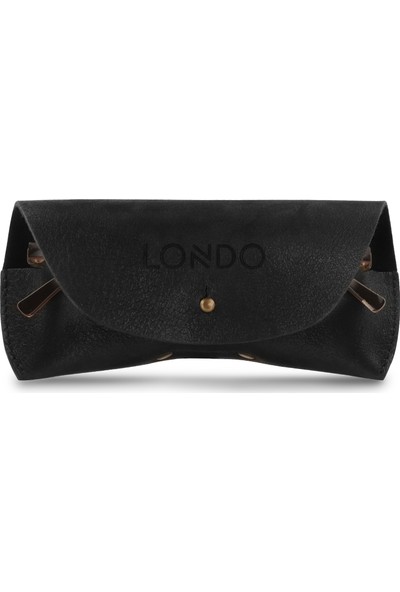 Londo Hakiki Deri Çivili Gözlük Kılıfı