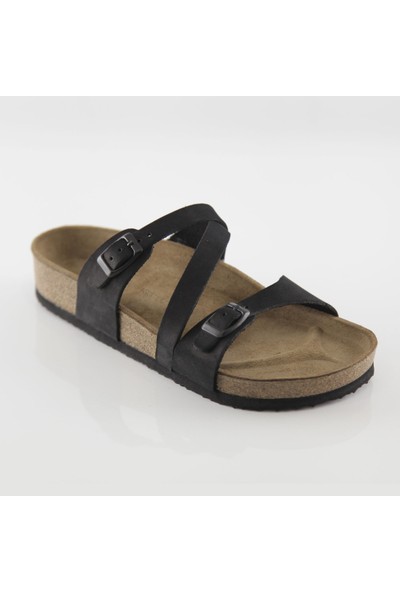 ART'iz Pisidia Çift Şeritli Siyah Terlik