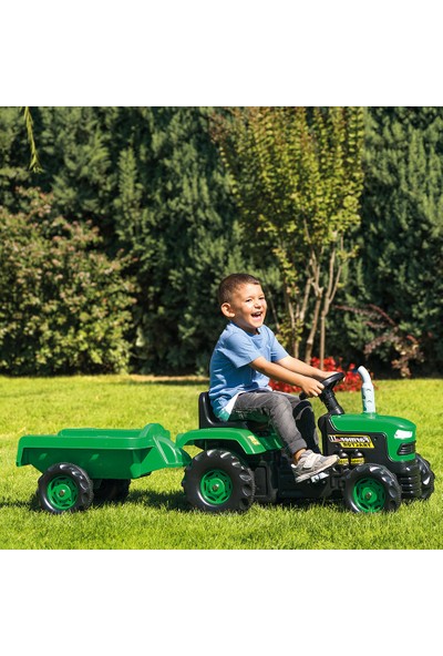Dolu Römorklu Traktör (Pedallı) Yeşil Dolu Römorklu Traktör (Pedallı) Yeşil