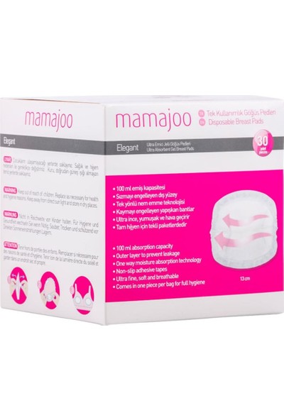 Mamajoo Elegant Ultra Emici Göğüs Pedi 13 cm - 30 Adet