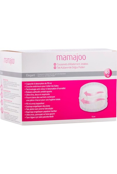 Mamajoo Elegant Ultra Emici Göğüs Pedi 13 cm - 60 Adet