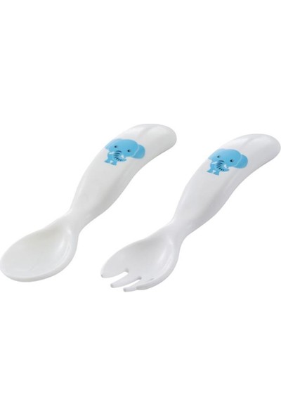 Mamajoo Desenli Kaşık Çatal Seti Mavi Fil Mamajoo Desenli Kaşık Çatal Seti Mavi Fil