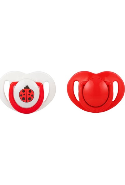 Mamajoo Silikon Ortodontik 2'li Emzik Uğur Böceği 12 Ay +