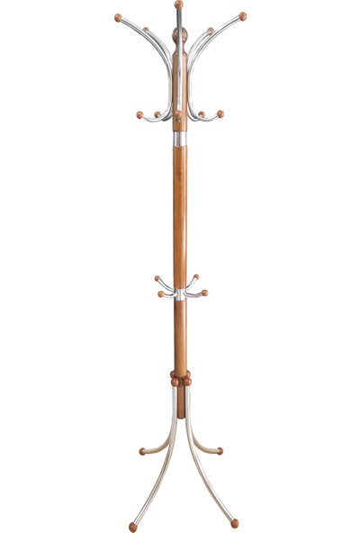 Tolunay Portmanto Ayaklı Askılık - Yonca Model - Ceviz