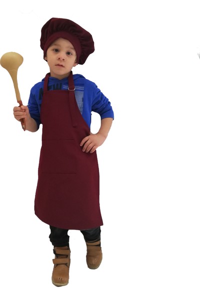 Mezuniyetshop Mutfak Önlüğü Şapkalı Çocuklar Için