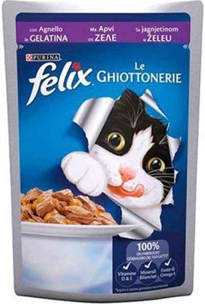 Felix Kuzu Etli Pouch Yaş Kedi Maması 100 gr x 5 Adet Felix Kuzu Etli Pouch Yaş Kedi Maması 100 gr x 5 Adet