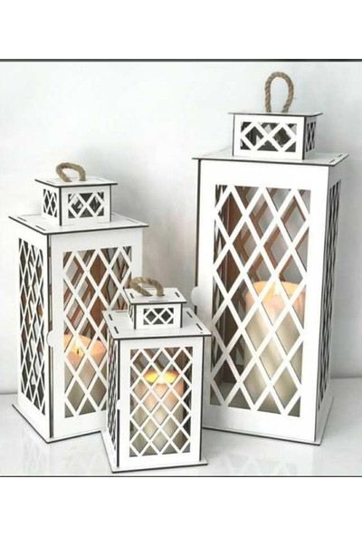 Narr Ahşap Fener 3'lü Set Narr Ahşap Fener 3'lü Set