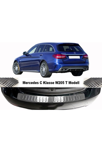 Arabamsekil Mercedes C-Klasse W205 SW Krom Arka Tampon Eşiği 2014 Arabamsekil Mercedes C-Klasse W205 SW Krom Arka Tampon Eşiği 2014