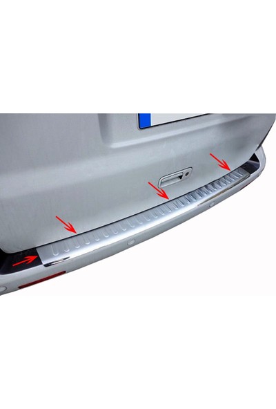 Arabamsekil Volkswagen Caddy II-III Krom Arka Tampon Eşiği 2003-2014 Arabamsekil Volkswagen Caddy II-III Krom Arka Tampon Eşiği 2003-2014