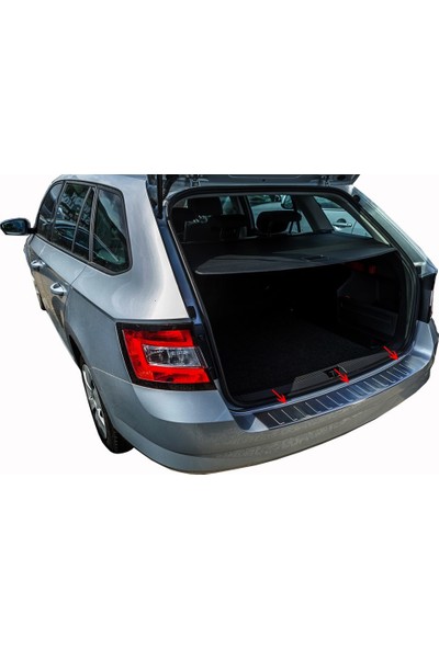 Arabamsekil Skoda Fabia III SW Krom Arka Tampon Eşiği 2014- Arabamsekil Skoda Fabia III SW Krom Arka Tampon Eşiği 2014-