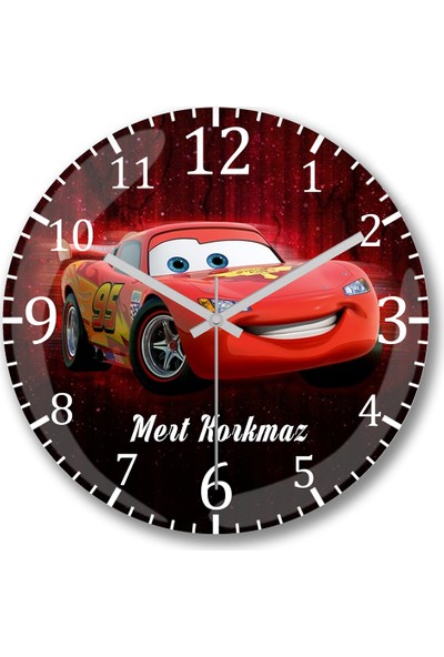 Baskı Dükkanı Kişiye Özel Bombeli Gerçek Cam Çocuk Odası Şimşek Mcqueen Duvar Saati Baskı Dükkanı Kişiye Özel Bombeli Gerçek Cam Çocuk Odası Şimşek Mcqueen Duvar Saati