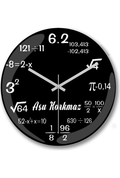Baskı Dükkanı Kişiye Özel Bombeli Gerçek Cam Matematik Duvar Saati Baskı Dükkanı Kişiye Özel Bombeli Gerçek Cam Matematik Duvar Saati