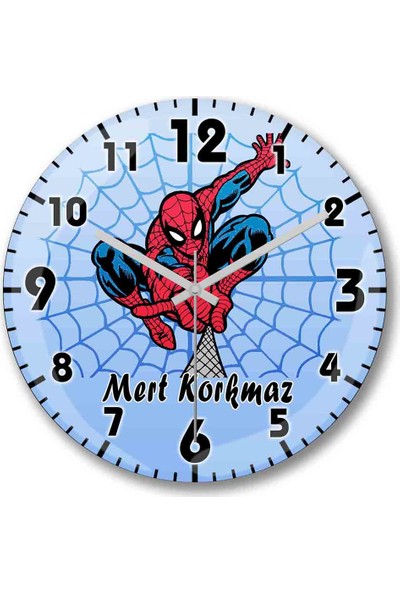 Baskı Dükkanı Kişiye Özel Bombeli Gerçek Cam Spiderman Örümcek Adam Duvar Saati Baskı Dükkanı Kişiye Özel Bombeli Gerçek Cam Spiderman Örümcek Adam Duvar Saati