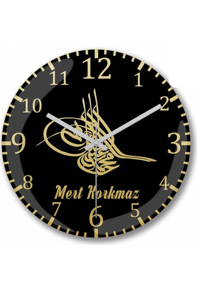 Baskı Dükkanı Kişiye Özel Bombeli Gerçek Cam Osmanlı Tuğra Sessiz Duvar Saati Baskı Dükkanı Kişiye Özel Bombeli Gerçek Cam Osmanlı Tuğra Sessiz Duvar Saati