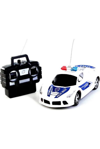 Duman 1 :24 Süper Car Polis Arabası 4 Fonksiyon Pilli Uzaktan Kumandalı