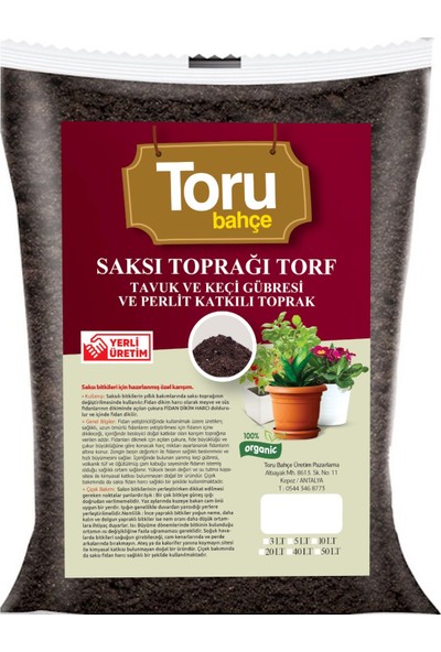 Torubahce 20 lt Saksı Toprağı Torf Tavuk ve Keçi Gübresi ve Perlit Katkılı Toprak Torubahce 20 lt Saksı Toprağı Torf Tavuk ve Keçi Gübresi ve Perlit Katkılı Toprak