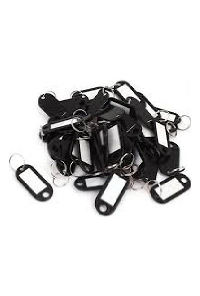 San Metal 100 Adet Siyah Plastik Anahtarlık