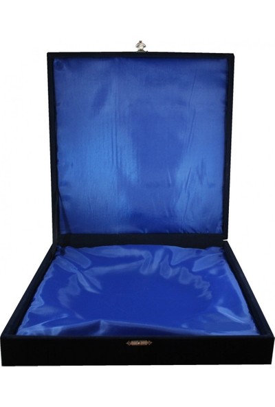 Nkk 25 Cm'lik Lacivert Kadife Çini Tabak Kutusu