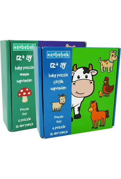 Neobebek Ikili Baby Puzzle Seti (2 Kutu) Neobebek Ikili Baby Puzzle Seti (2 Kutu)