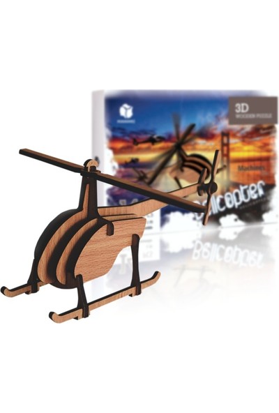 Pershang Bel Helikopteri 14 Parça Ahşap 3D Puzzle Pershang Bel Helikopteri 14 Parça Ahşap 3D Puzzle