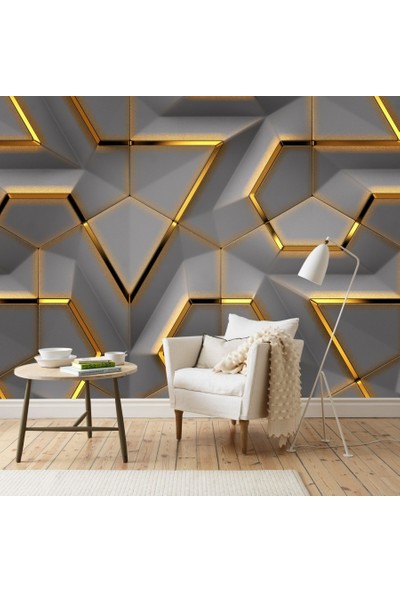 Duvar Kağıdı Marketi Geometrik 3D Efektli Duvar Kagidi