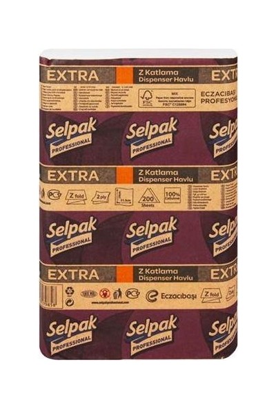 Selpak Z Katlamalı Dispenser Çek Al Kağıt Havlu 200'lü x 5 Paket Toplam 1000 Adet Havlu Kağıt Selpak Z Katlamalı Dispenser Çek Al Kağıt Havlu 200'lü x 5 Paket Toplam 1000 Adet Havlu Kağıt
