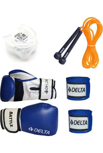 Delta Bosy Boks Seti (Boks Eldiveni - El Bandajı - Atlama İpi - Dişlik) Delta Bosy Boks Seti (Boks Eldiveni - El Bandajı - Atlama İpi - Dişlik)