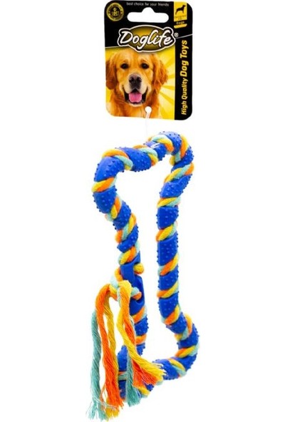 Doglife Köpekler Kauçuk İpli Kemik Şekilli Oyuncak