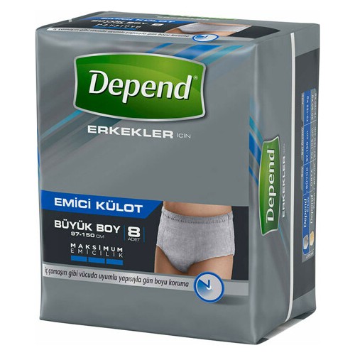 Depend U ltra Emici Büyük Boy Erkek Kilot 8'li Fiyatı
