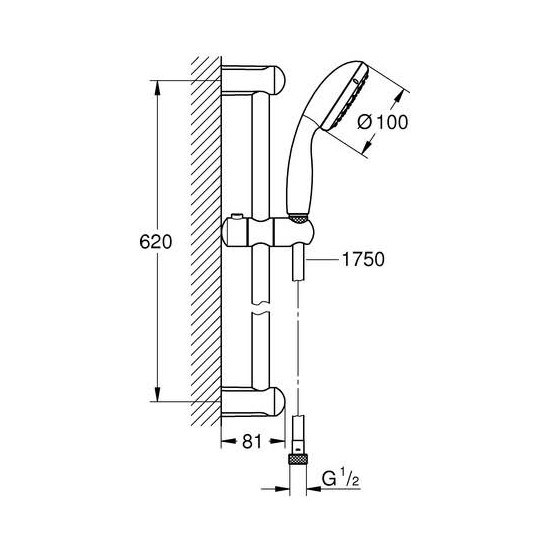 Grohe New Tempesta 100 Sürgülü Duş Seti 1 Fonksiyonlu Fiyatı