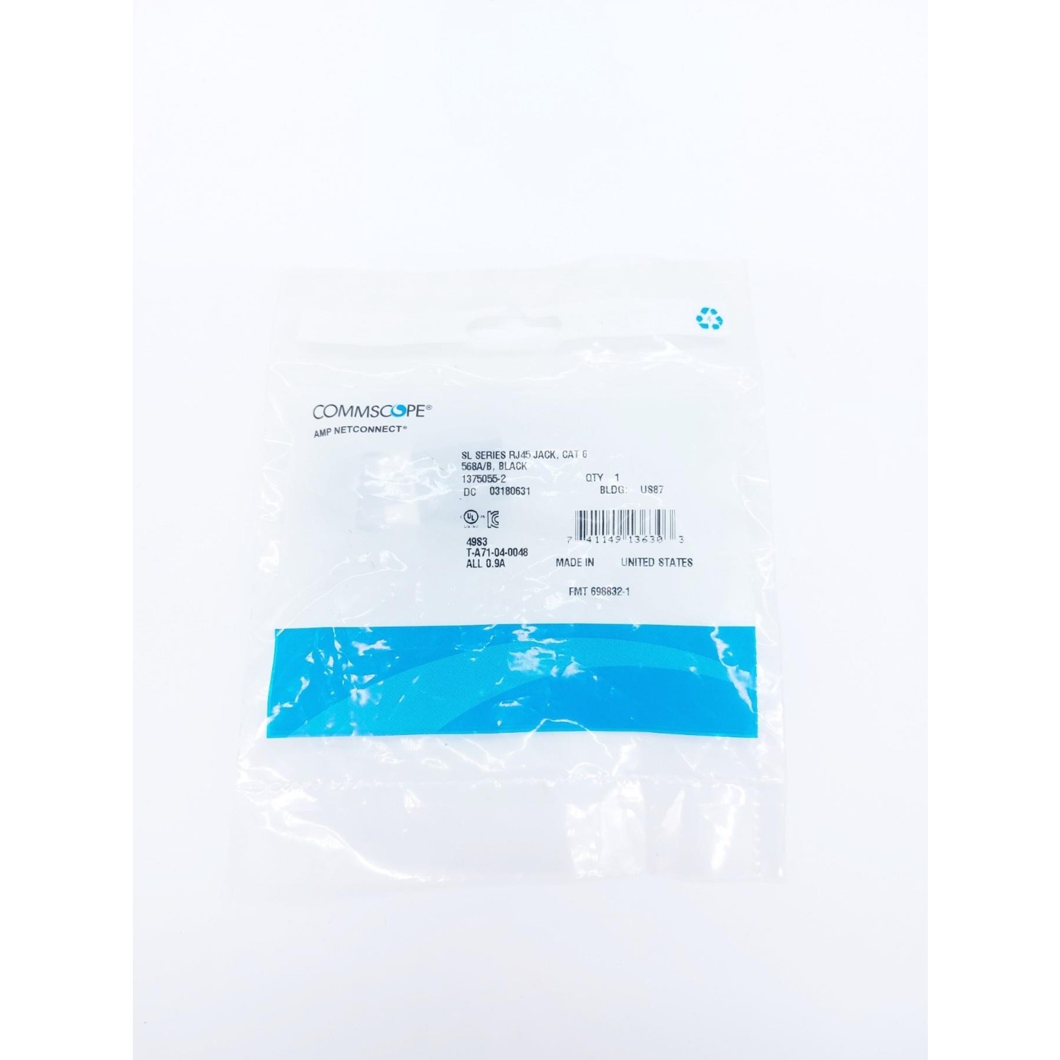 Commscope Keystone Jack Utp Cat6 180 D Black 1375055-2 Fiyatı