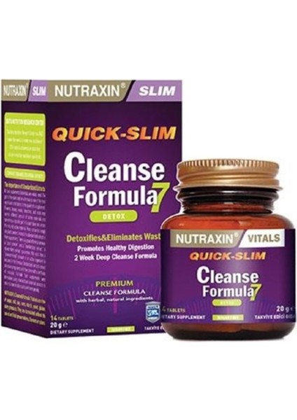 Nutraxin Quick Slim Cleanse Formula 7 Detox 14 Tablet Fiyatı