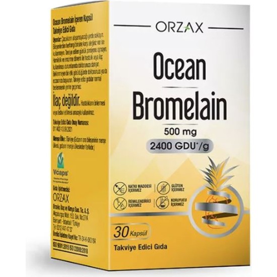 Ocean Orzax Bromelain 500 Mg Takviye Edici Gıda 30 Kapsül Fiyatı