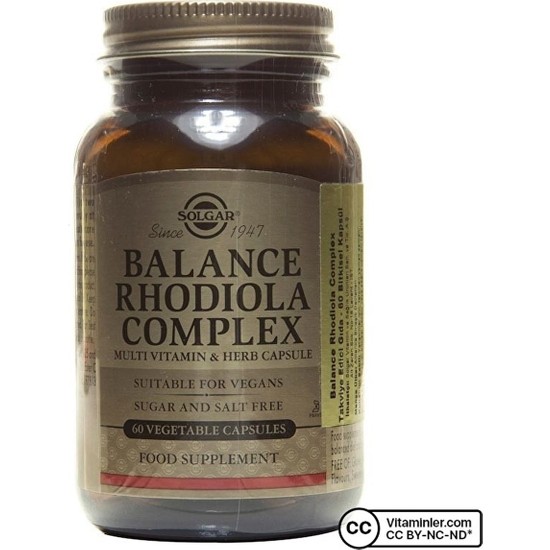 Solgar Balance Rhodiola Complex 60 Kapsül E-Vital Fiyatı