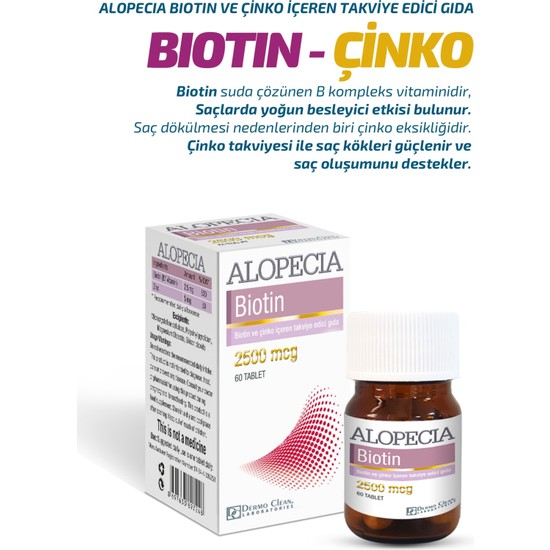Dermo Clean Alopecia Biotin 2500 Mcg 60 Tablet Fiyatı