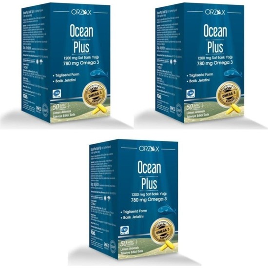 Ocean Ocean Plus 1200 Mg 50 Kapsül Balık Yağı- 3 Adet Fiyatı