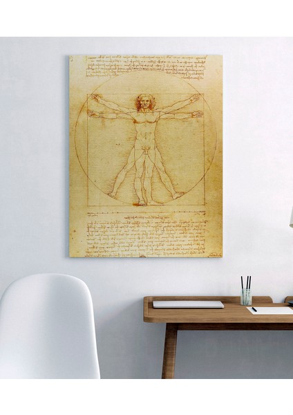Leonardo Da Vinci - Vitruvian Man Tablo - 30CM x 40CM Fiyatı