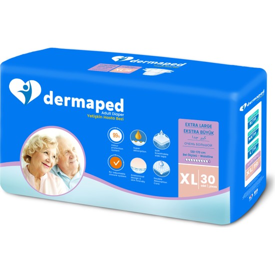 Dermaped Yetişkin Hasta Bezi Bel Bantlı X-Large Beden 30 Fiyatı