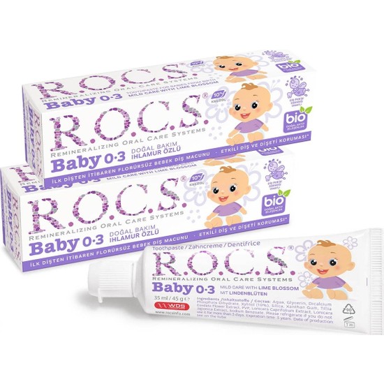 Rocs R.O.C.S. Rocs Baby 0-3 Yaş Diş Macunu Ihlamur Özlü 45g Fiyatı