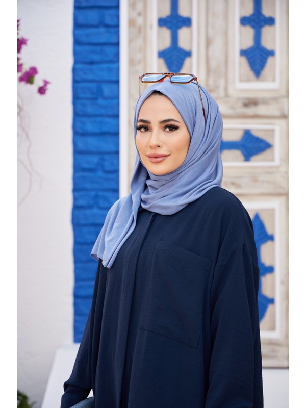 Naciye Sultan Tesettür Penye Şal Kot Mavisi Fiyatı