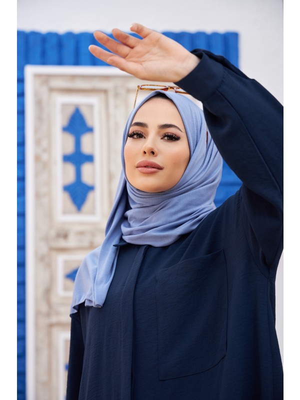 Naciye Sultan Tesettür Penye Şal Kot Mavisi Fiyatı