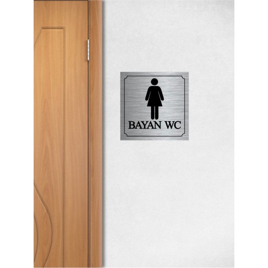 Printhome Bay-Bayan Wc Yönlendirme Yazısı Metal Gümüş 2'li Fiyatı