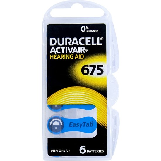 Duracell 675 Kulaklık Pili 60'lı Fiyatı - Taksit Seçenekleri