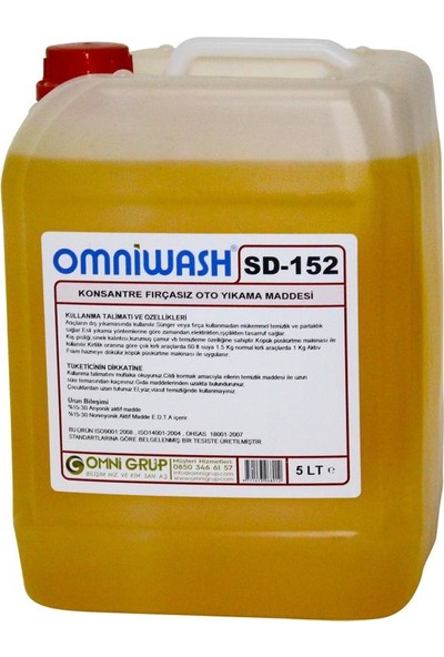 Omniwash SD-152 Konsantre Fırçasız Oto Yıkama Köpüğü Parfümlü 5 lt Omniwash SD-152 Konsantre Fırçasız Oto Yıkama Köpüğü Parfümlü 5 lt