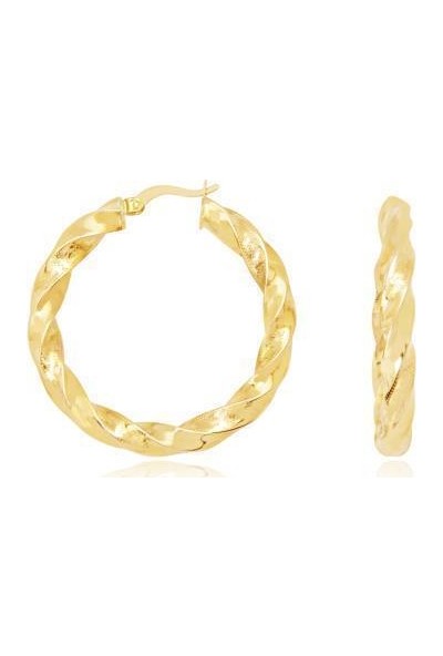 Diamond Line-Gülaylar 14 Ayar Halka Küpe