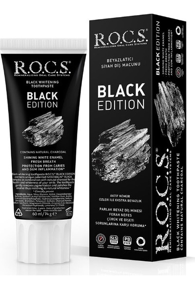 Rocs Black Edition Kömürle Beyazlatıcı Diş Macunu