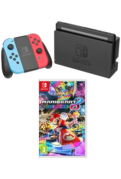 Nintendo Switch Konsol Neon Red Blue + Mario Kart 8 Deluxe Nintendo Switch Oyun Nintendo Switch Konsol Neon Red Blue + Mario Kart 8 Deluxe Nintendo Switch Oyun
