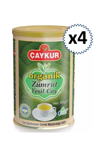 Çaykur Organik Zümrüt Yeşil Çay 125 gr 4 Adet