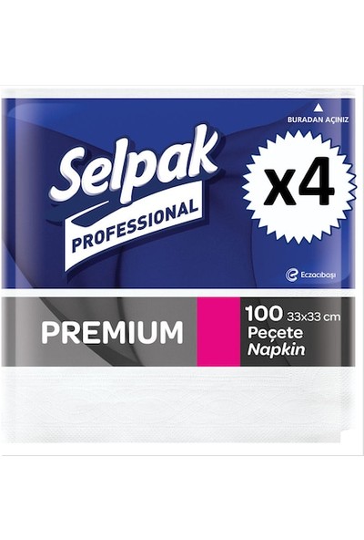 Selpak Peçete 33 X 33 cm 100'lü 4 Paket