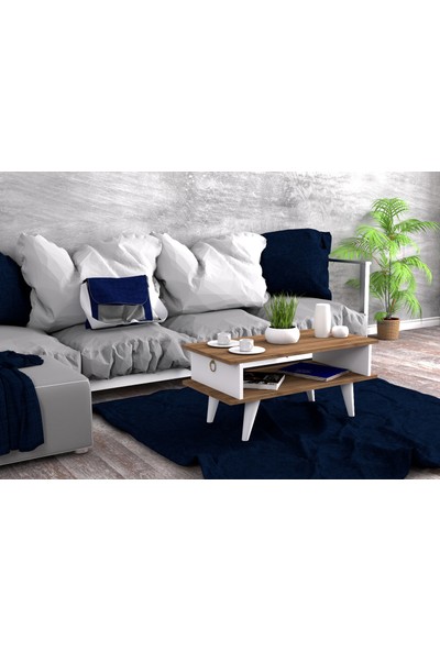 Cantek Peri Orta Sehpa Ceviz-Beyaz Cantek Peri Orta Sehpa Ceviz-Beyaz